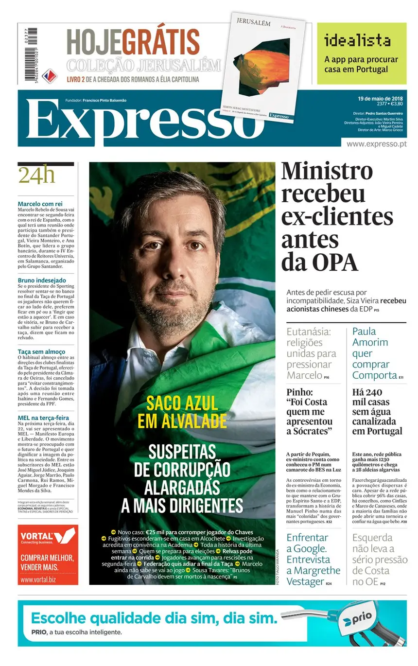 A primeira página do Expresso
