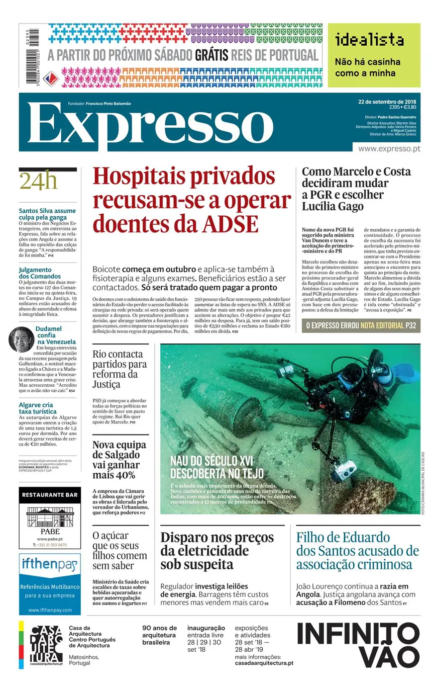 A primeira página do Expresso