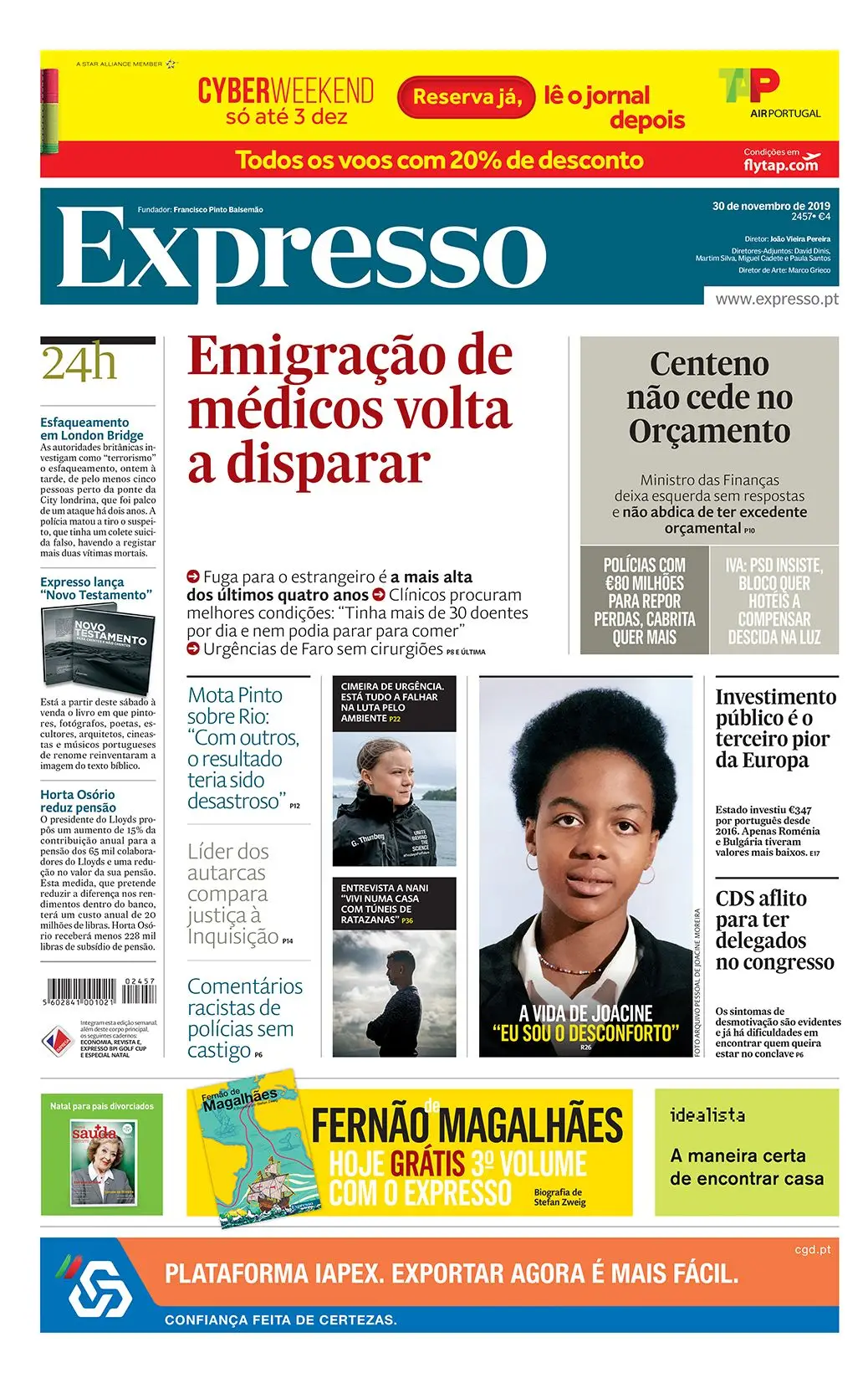 A primeira página do Expresso - Expresso