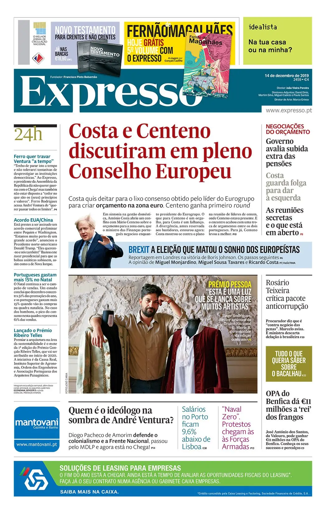A primeira página do Expresso - Expresso