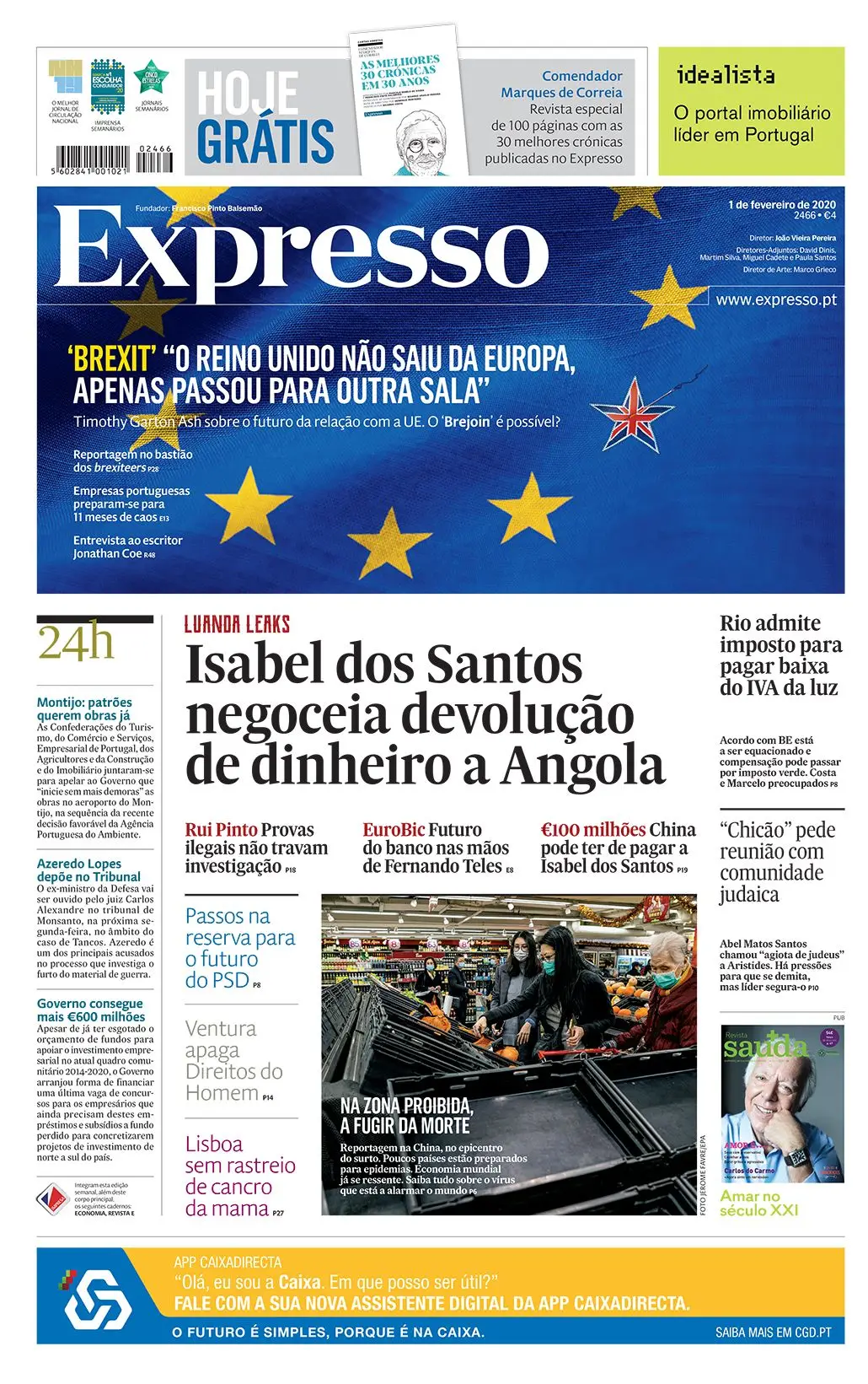 A primeira página do Expresso - Expresso