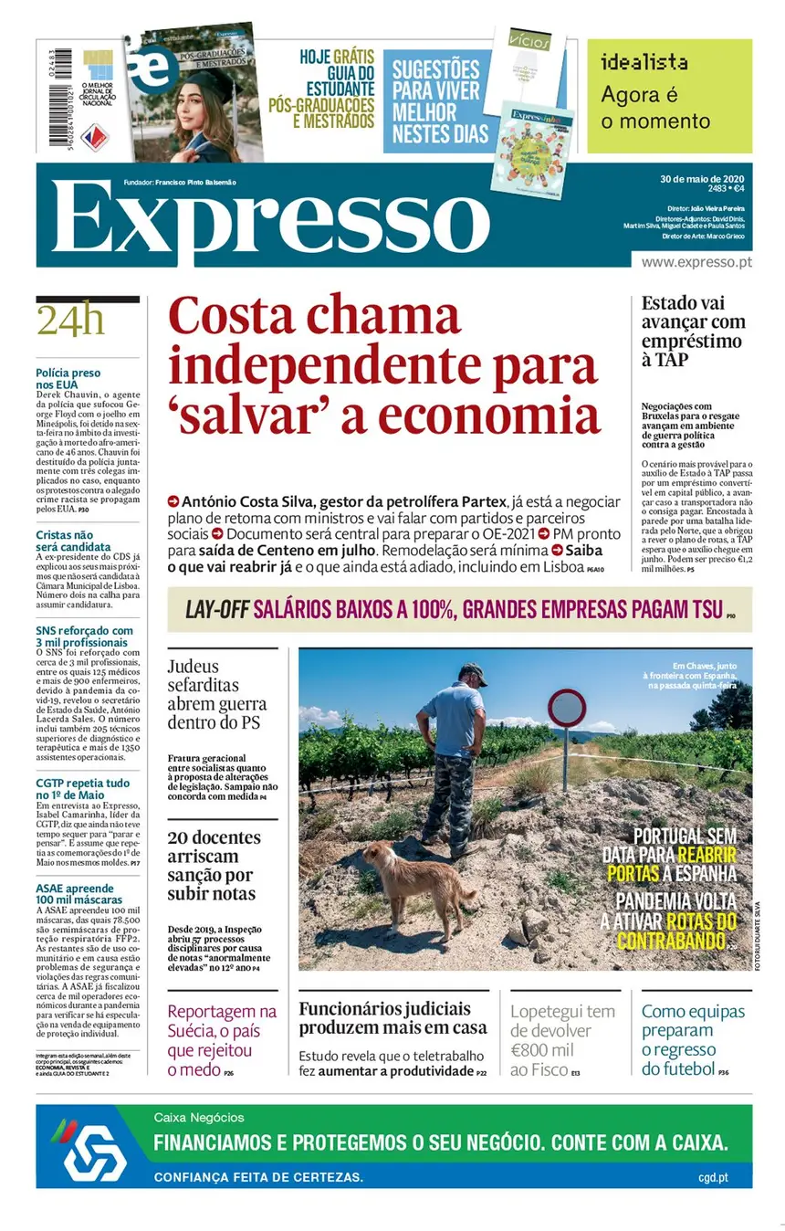 A primeira página do Expresso