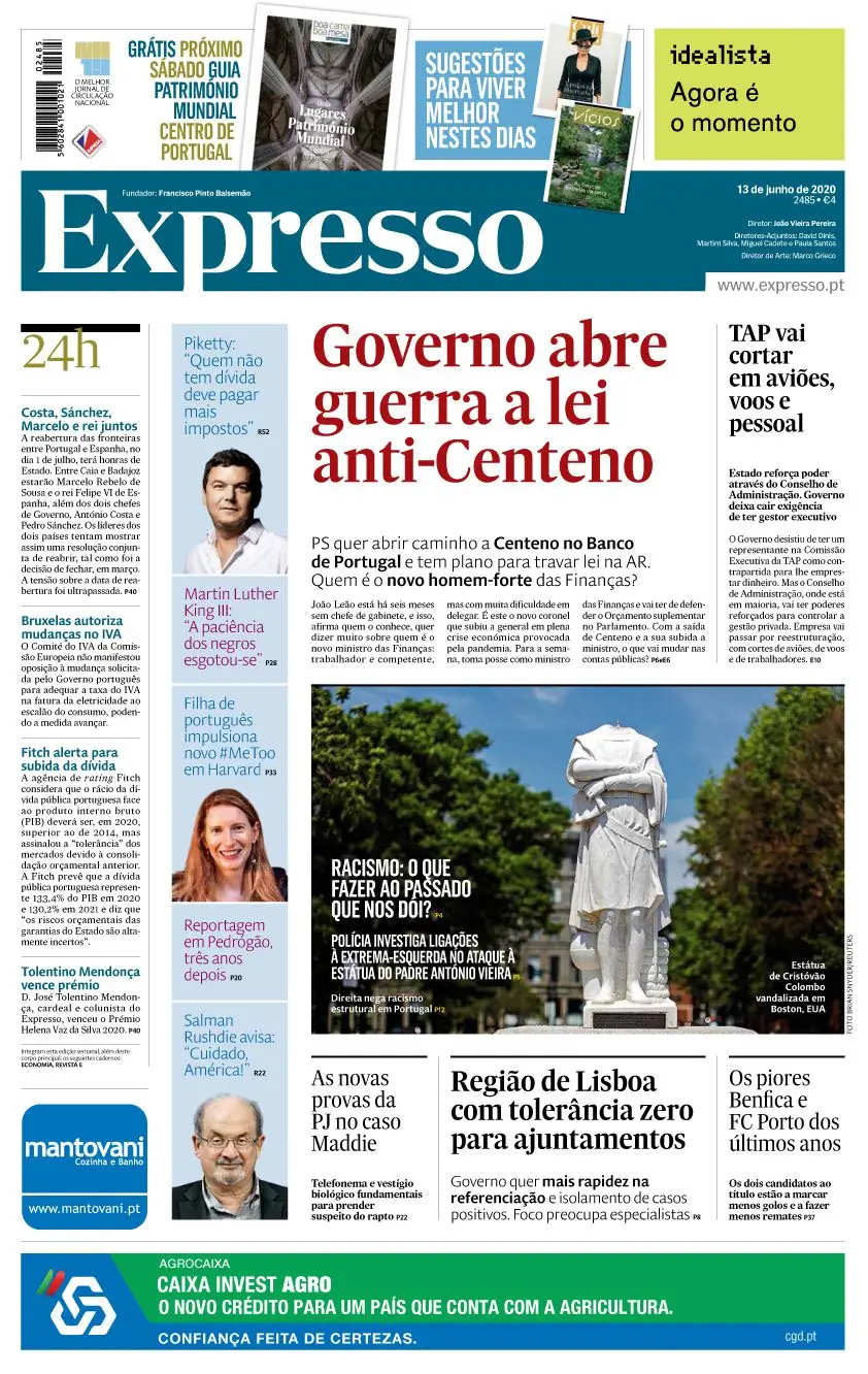 Semanário | Governo abre guerra a lei anti-Centeno