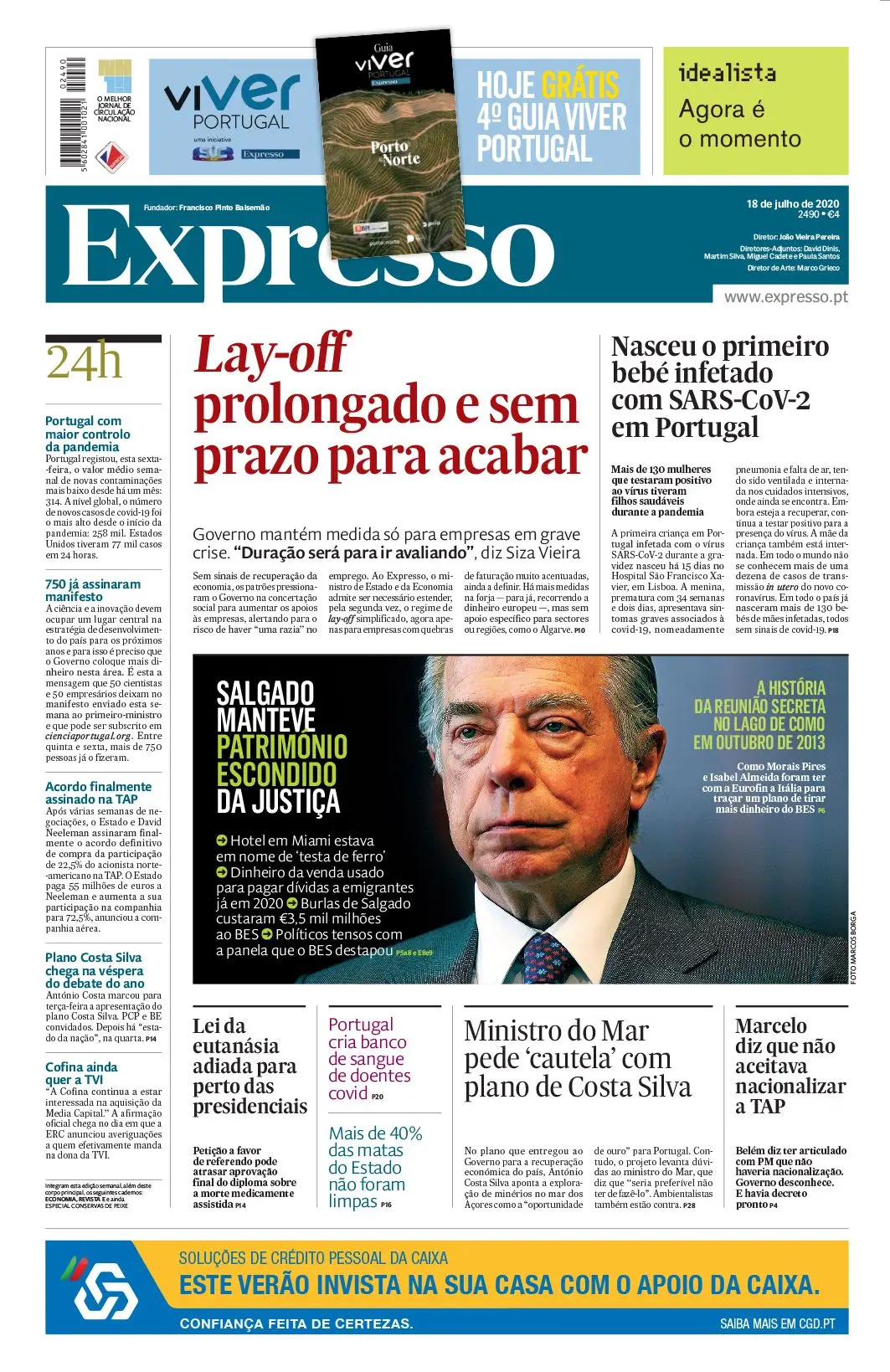 A primeira página do Expresso - Expresso