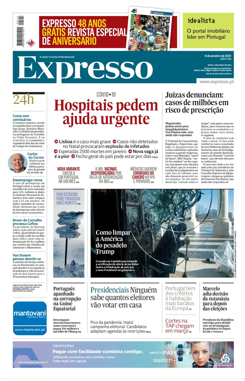 Expresso | A primeira página do Expresso