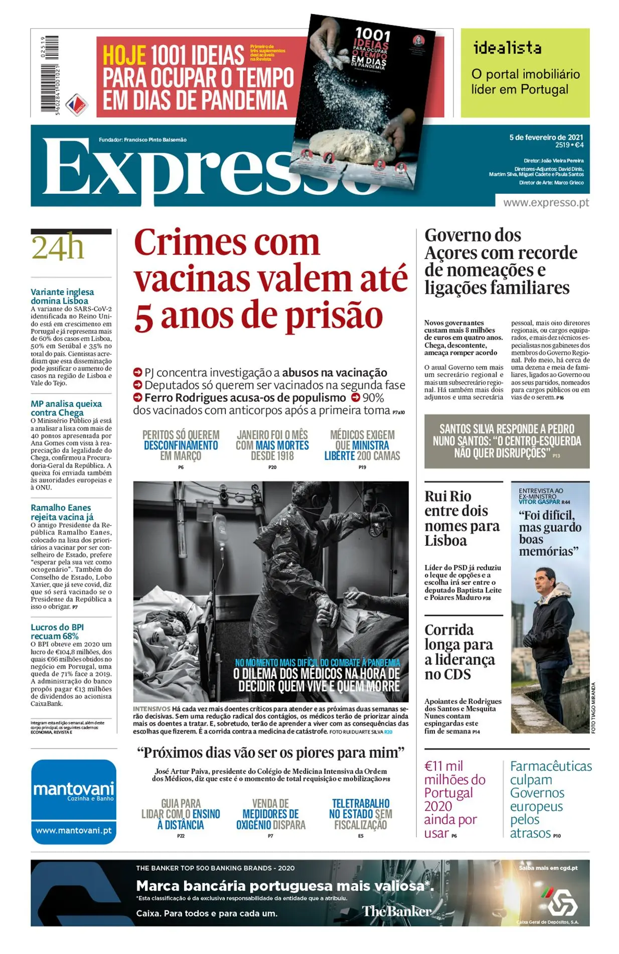 A primeira página do Expresso - Expresso