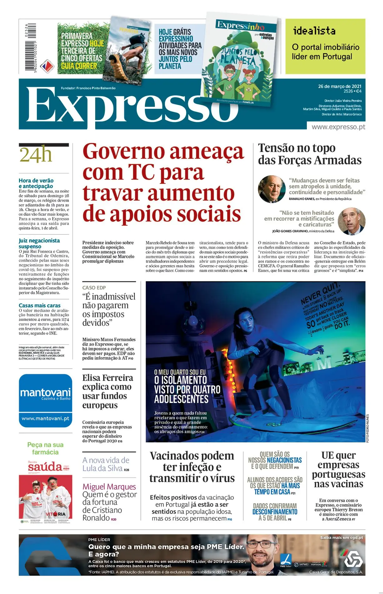 A primeira página do Expresso - Expresso