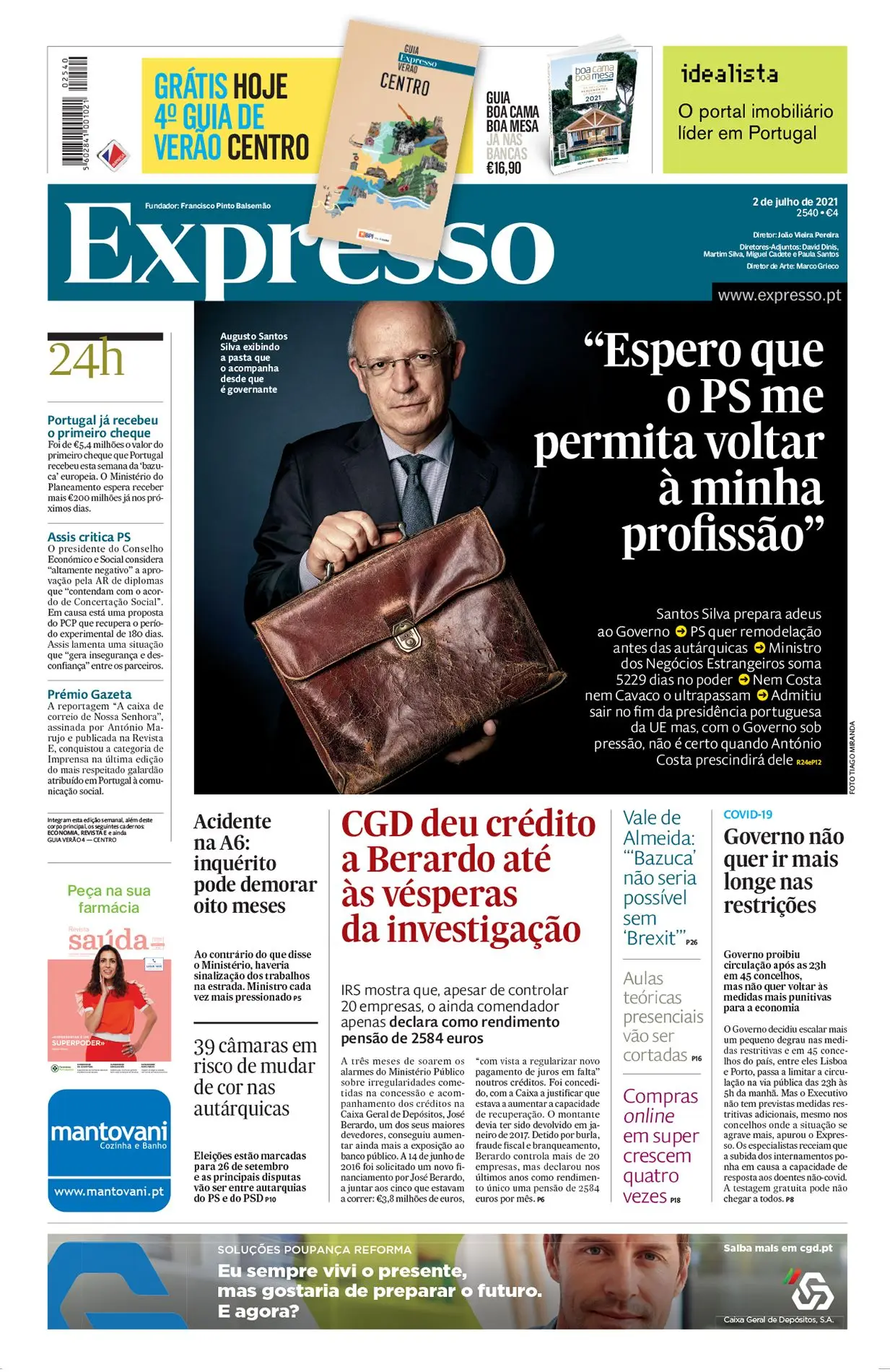 A primeira página do Expresso - Expresso