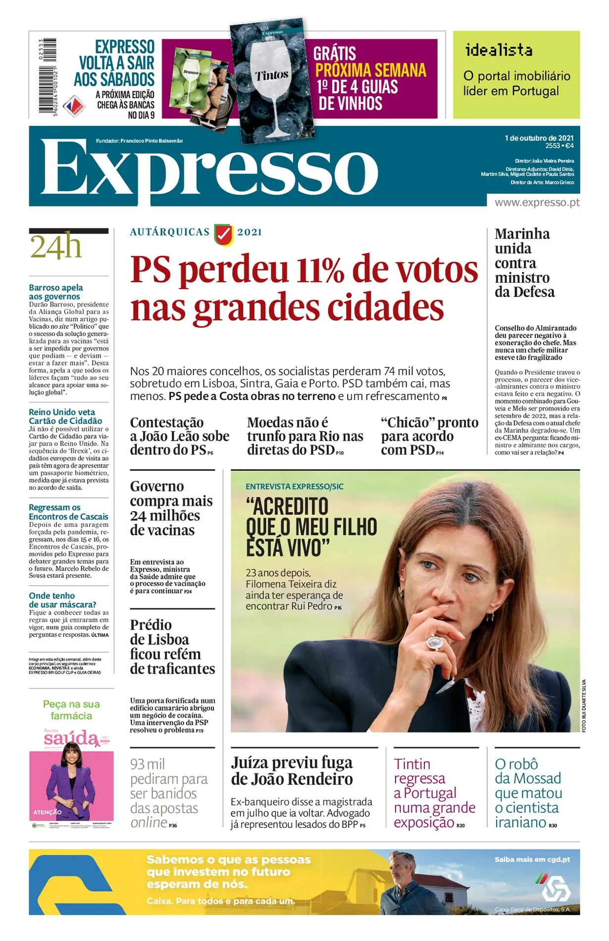 A primeira página do Expresso - Expresso