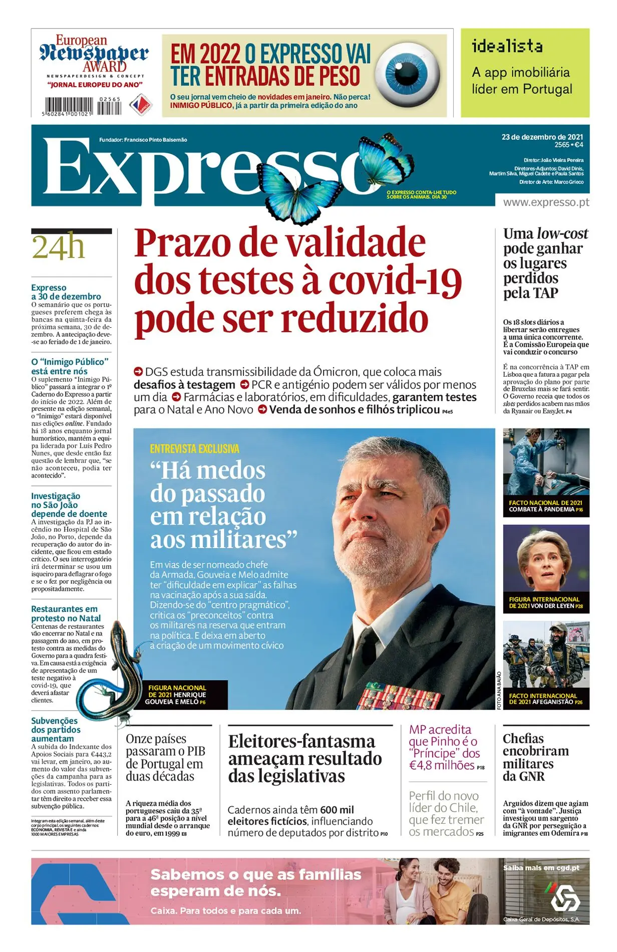 A primeira página do Expresso - Expresso
