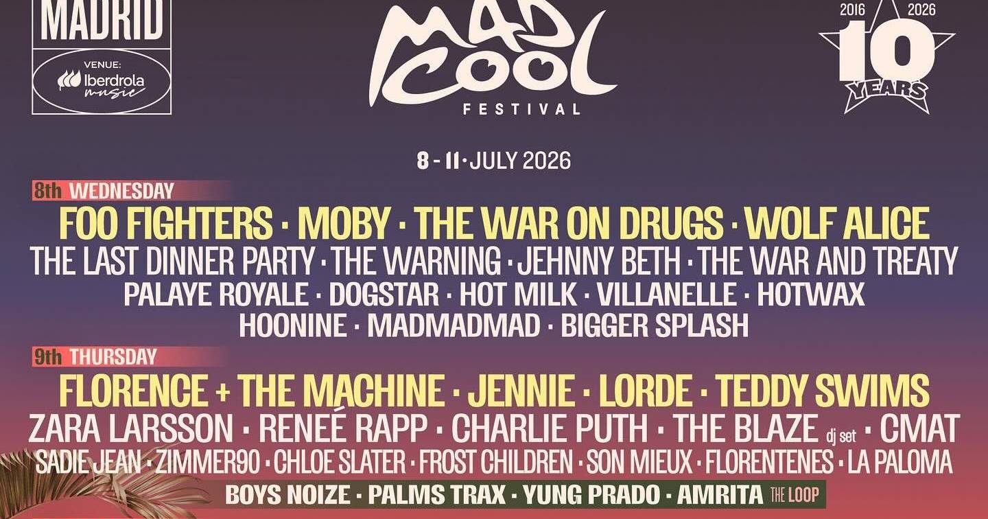 O cartaz completo do festival espanhol Mad Cool: é na mesma altura do ...