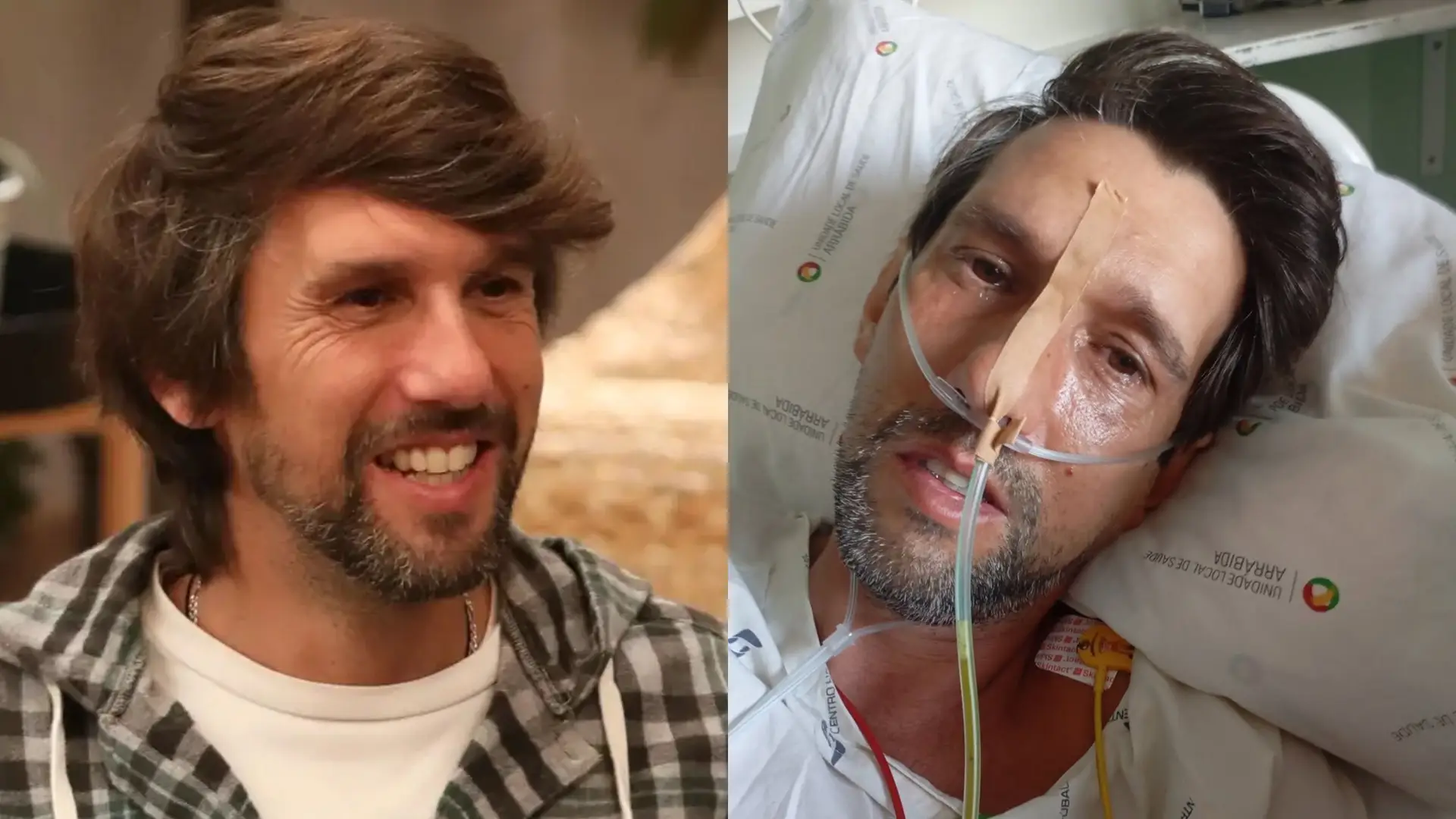 Em cama de hospital após "grande susto", Luís Santos emociona-se: "A vida vai de um dia para o ...