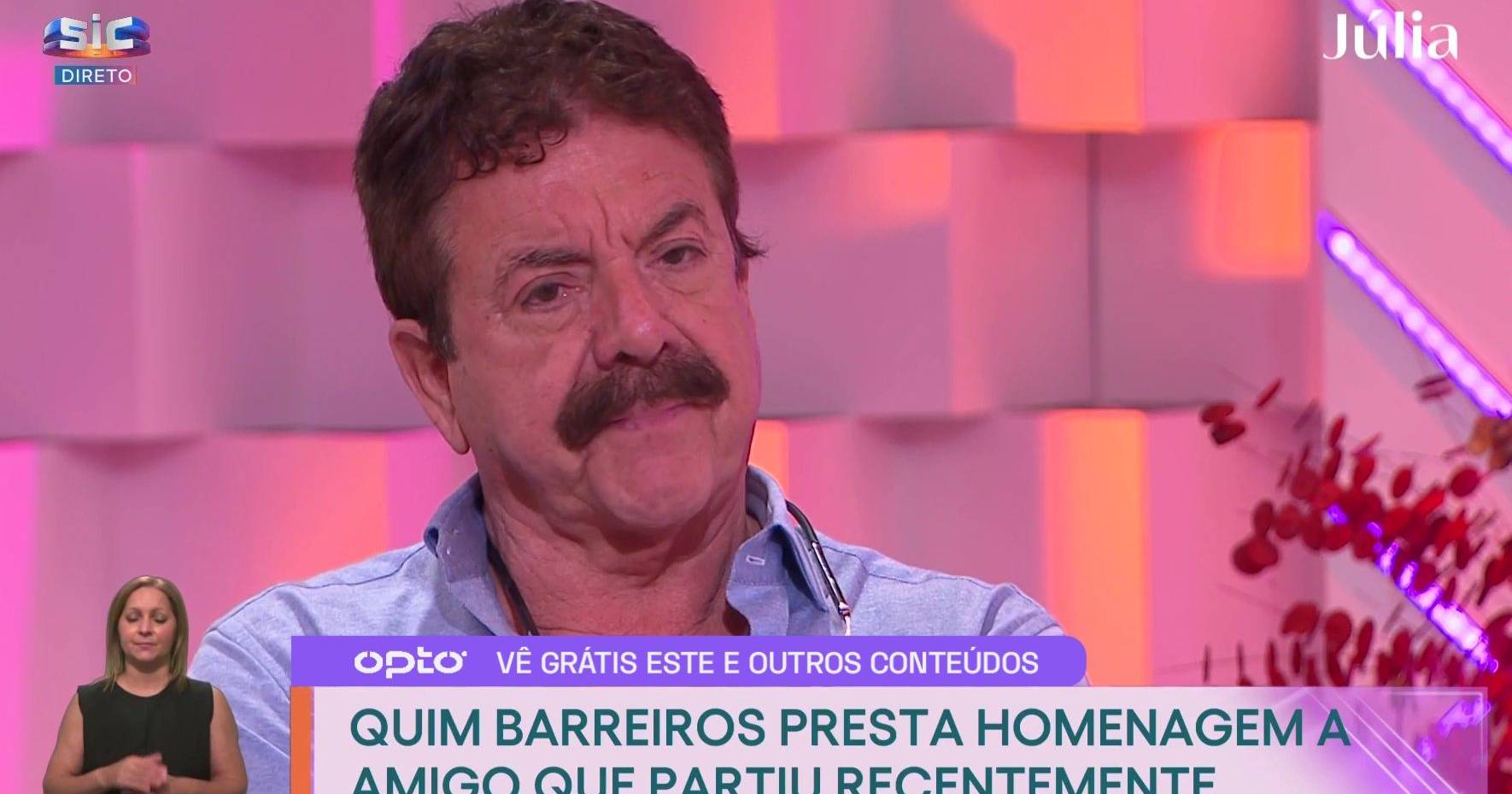 “Estou aqui mas não estou muito feliz” — Quim Barreiros presta homenagem a Armando Marinho que ...