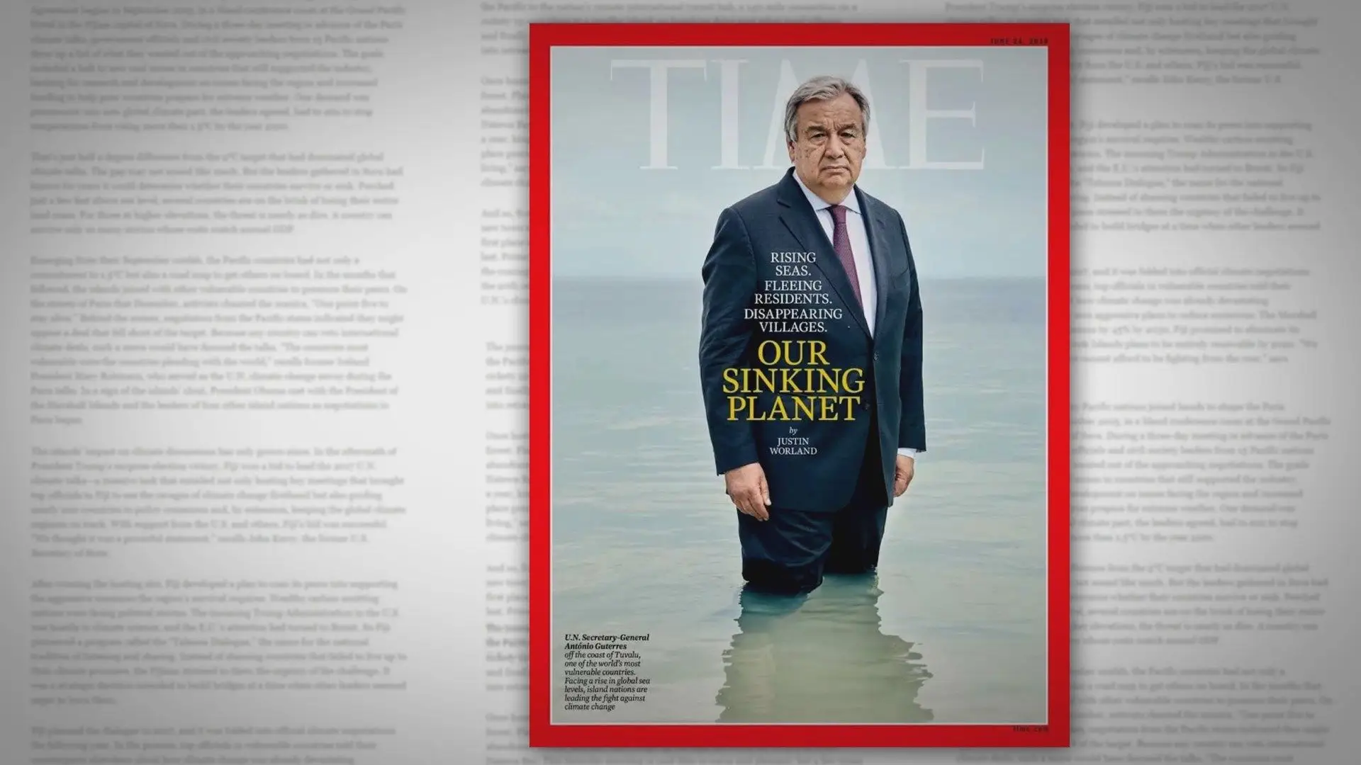 Fotografia da revista Time foi tirada em Tuvalu, um país que marcou ...